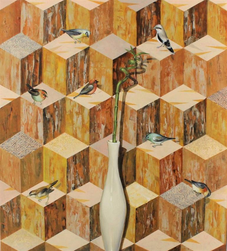 still life with birds Painting by Katarzyna Stelmach | Saatchi Art ...