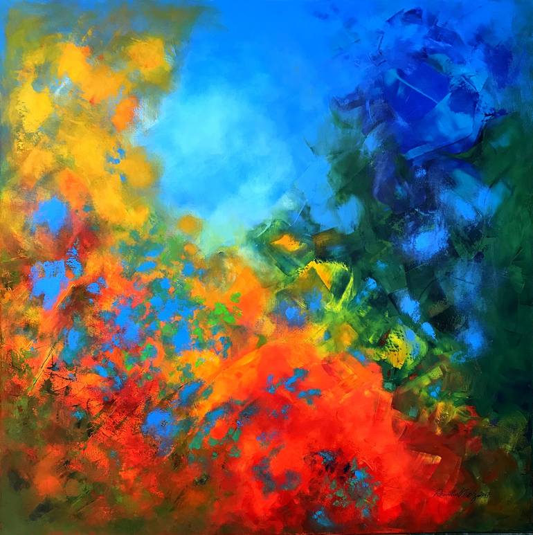 Blue Back Light Painting by Roswitha Klotz | Saatchi Art