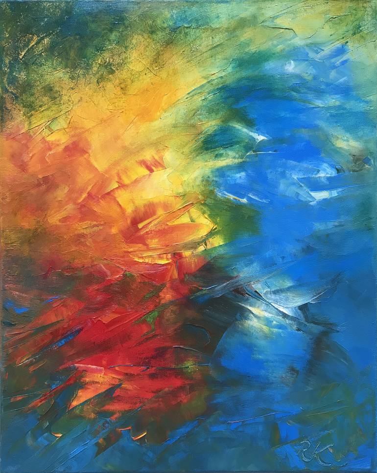 Hot and Cold Painting by Roswitha Klotz | Saatchi Art