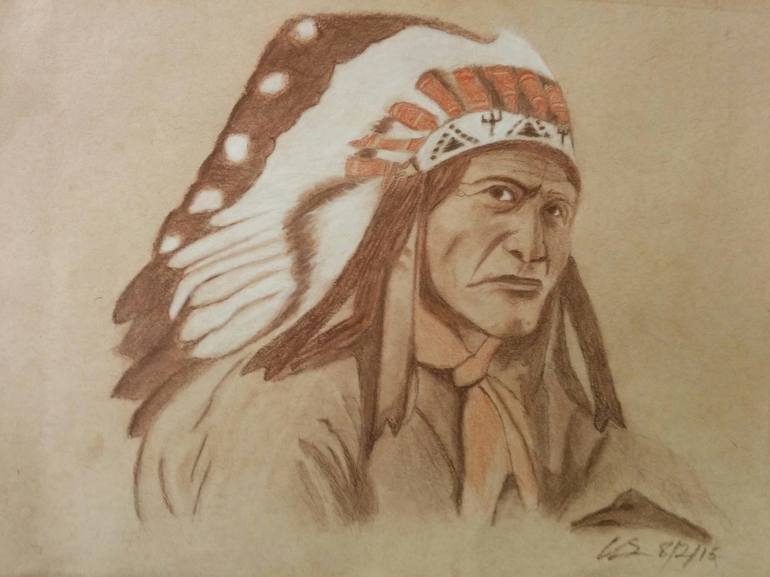 Chief High Bear Drawing by Davinci's Intern | Saatchi Art