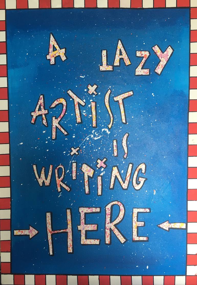 The lazy artist Painting by Simone Enne | Saatchi Art