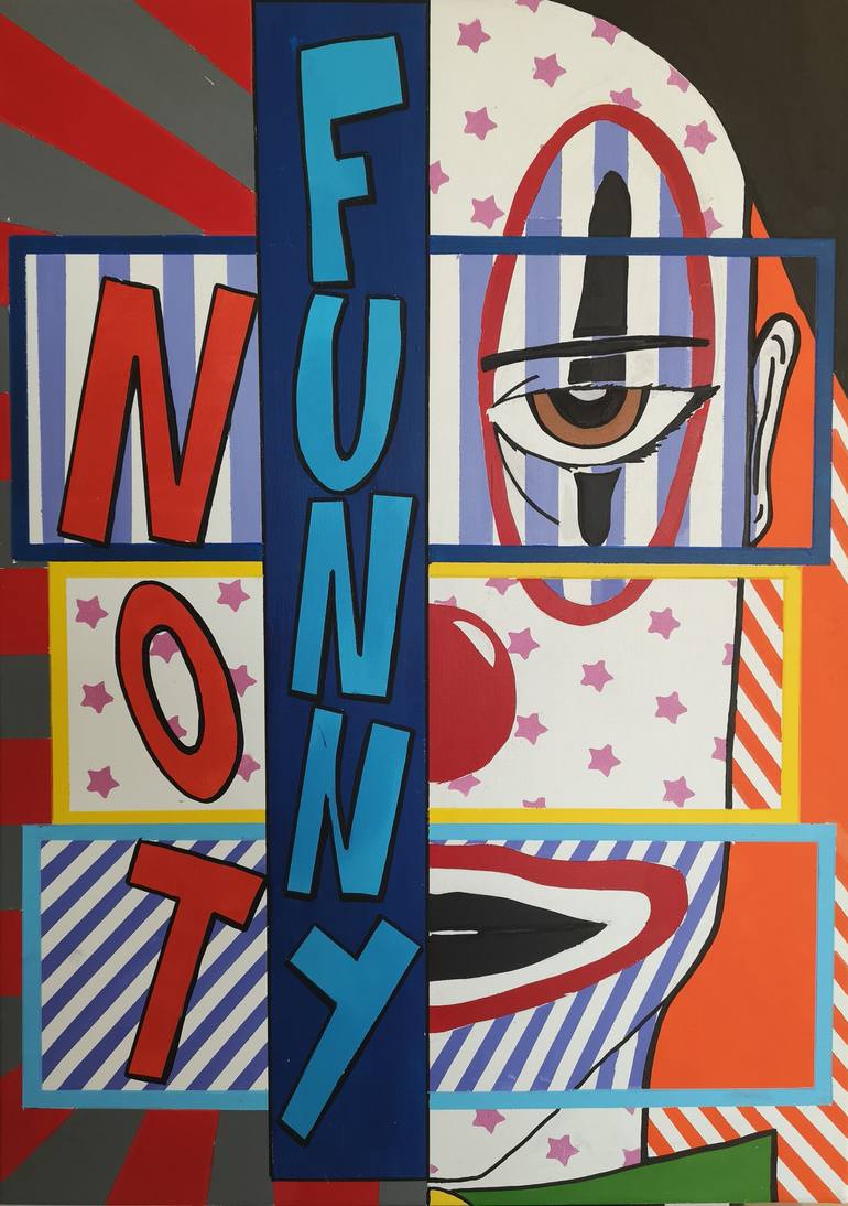 Not funny ( the ugliest clown in town) Painting by Simone Enne ...