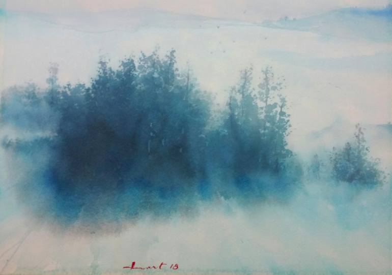 winter scene Painting by Peter Smart | Saatchi Art