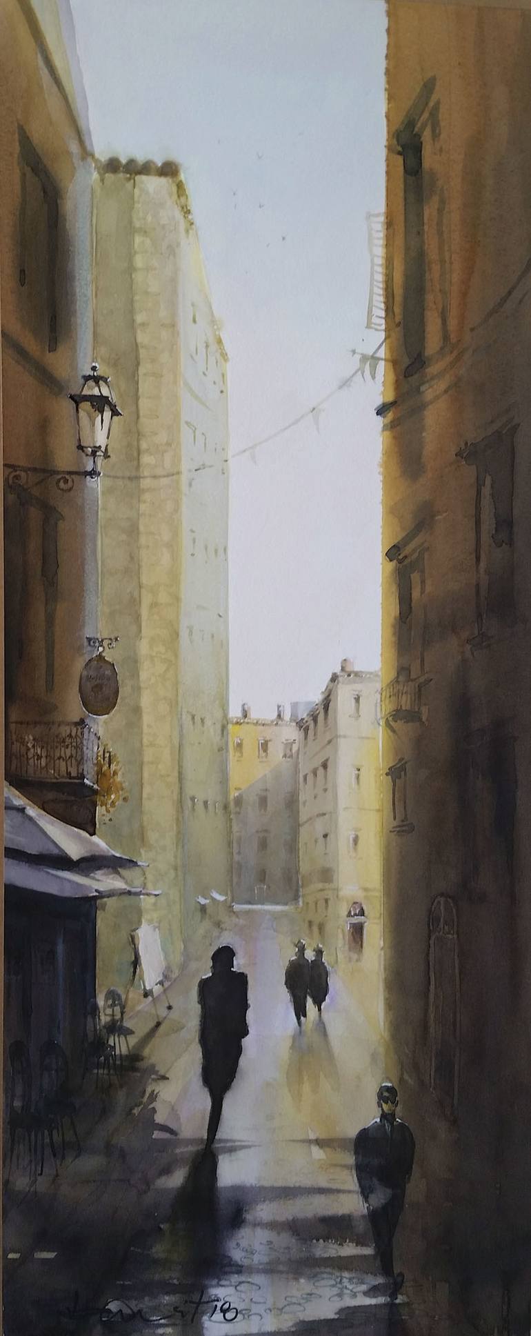 tall buildings Painting by Peter Smart | Saatchi Art