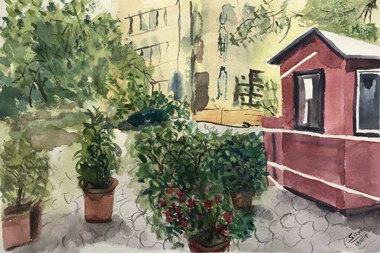 Urbanscape - New Delhi Painting by Suvidha Joshi | Saatchi Art