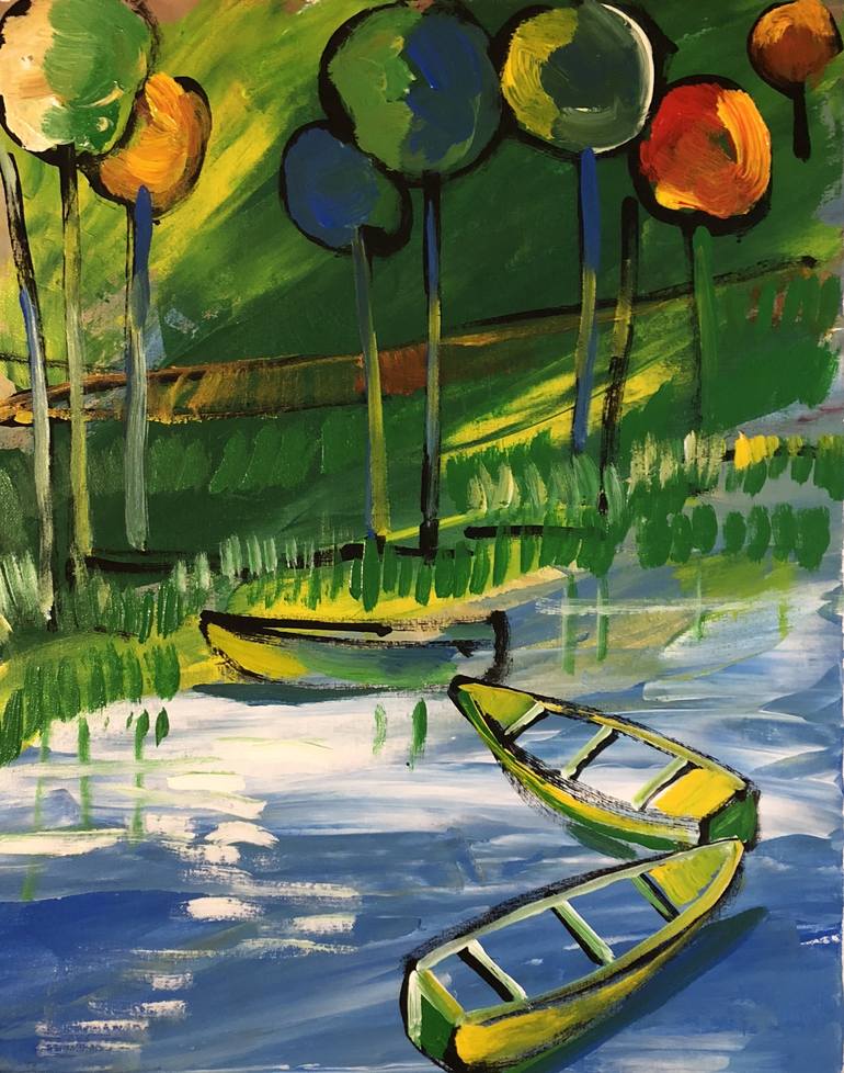 Outside of Peach Garden Painting by Daniel Nie | Saatchi Art