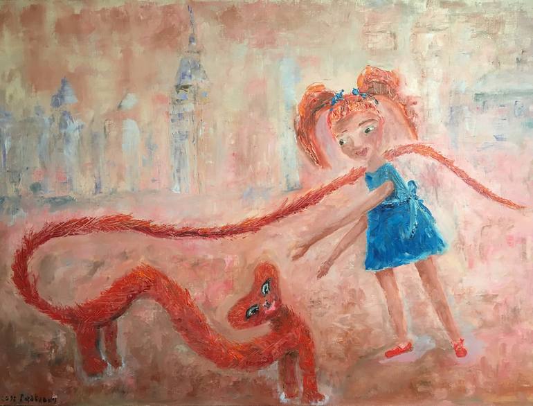 Red cat Painting by Elizaveta Radkevich | Saatchi Art
