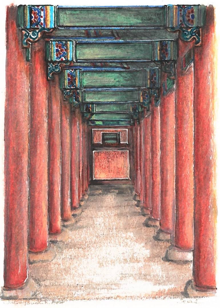 Architecture of the East Series - South Korea, Seoul Drawing by Julia ...