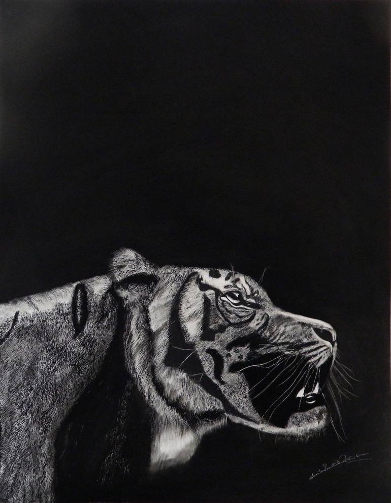 Majestic Predator Drawing by Shailendra Khadkikar | Saatchi Art