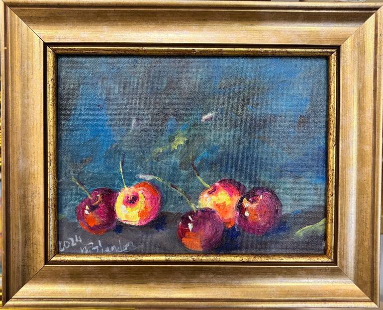 Cherries Painting by Michaela Blendea | Saatchi Art
