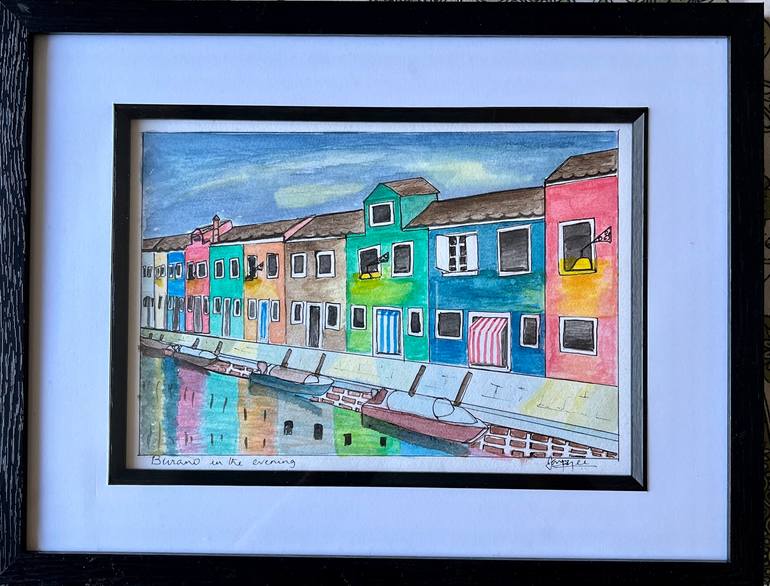 Burano in the evening Painting by Jayasree Menon Pakiteeri | Saatchi Art