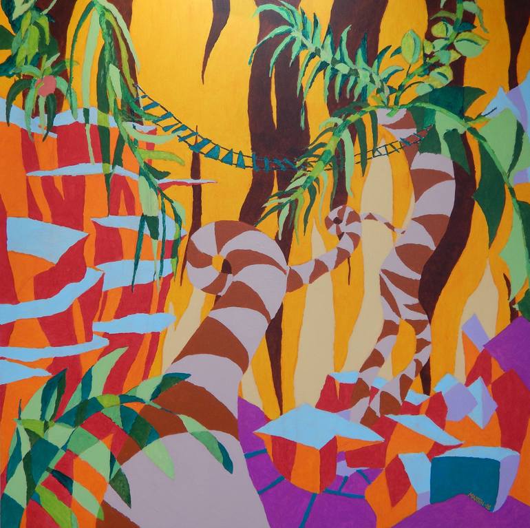 Tiger in Ants Perspective Painting by Martin Drescher | Saatchi Art