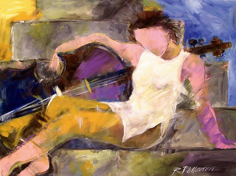 Cello Walking Painting by Ron Patterson | Saatchi Art