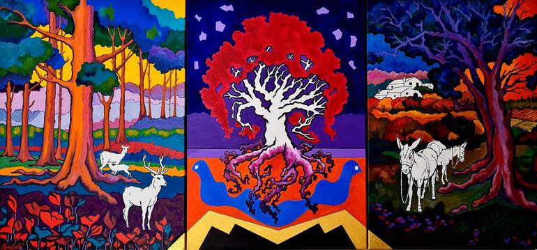 The Tree of Wisdom / Tree of Life Painting Painting by Romsabí Art ...