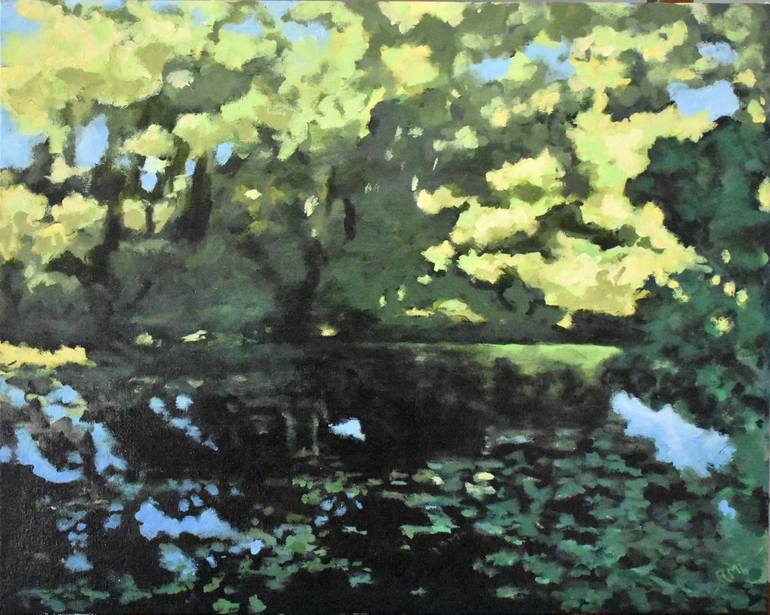 Farm Pond in Spring, Trustom, Study Painting by Richard Levy | Saatchi Art