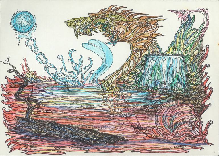 Deluge Drawing by Rusticity by the Raj family | Saatchi Art