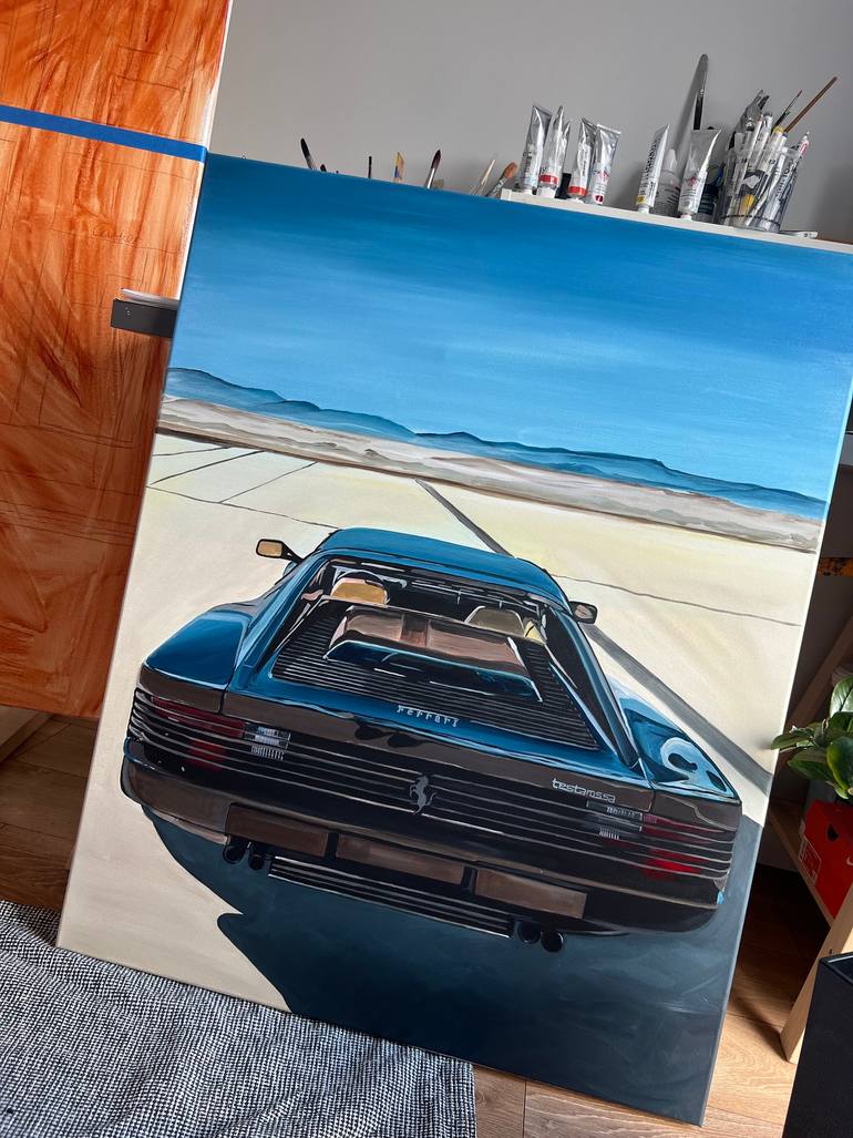 Ferrari testarossa Painting by Alisa Shem | Saatchi Art