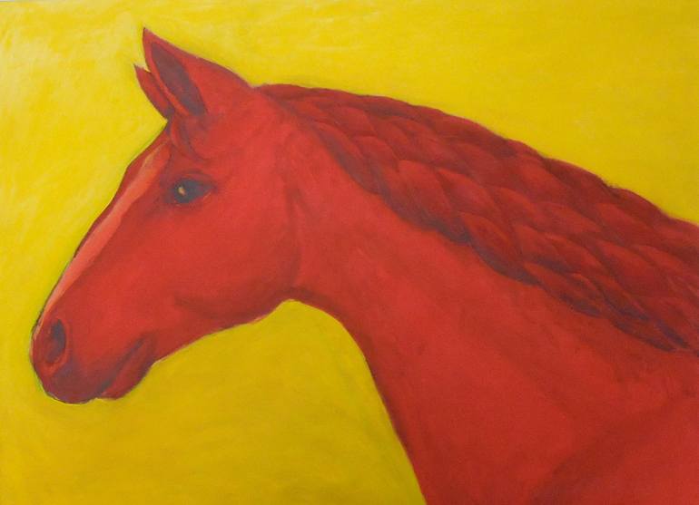 The Red Horse Painting by Mark Wholey | Saatchi Art