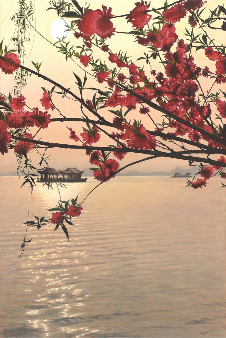 Hangzhou blossoms Painting by Drummond Murphy | Saatchi Art