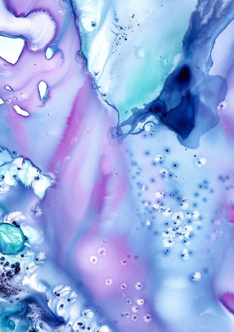 Blue abstract splash, ink abstraction Painting by Olga Grigorevykh ...