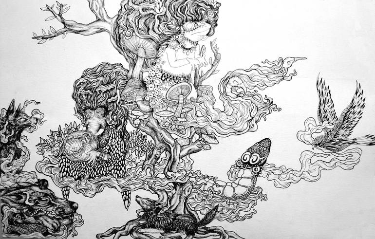 Echo de menos Drawing by Lucia Broglio | Saatchi Art
