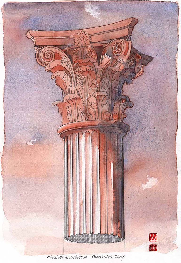 corinthian order 2 Painting by David Wardman | Saatchi Art