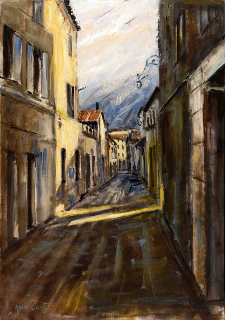 Street of Feltre (Belluno-Italy) Painting by Aldo Curto | Saatchi Art