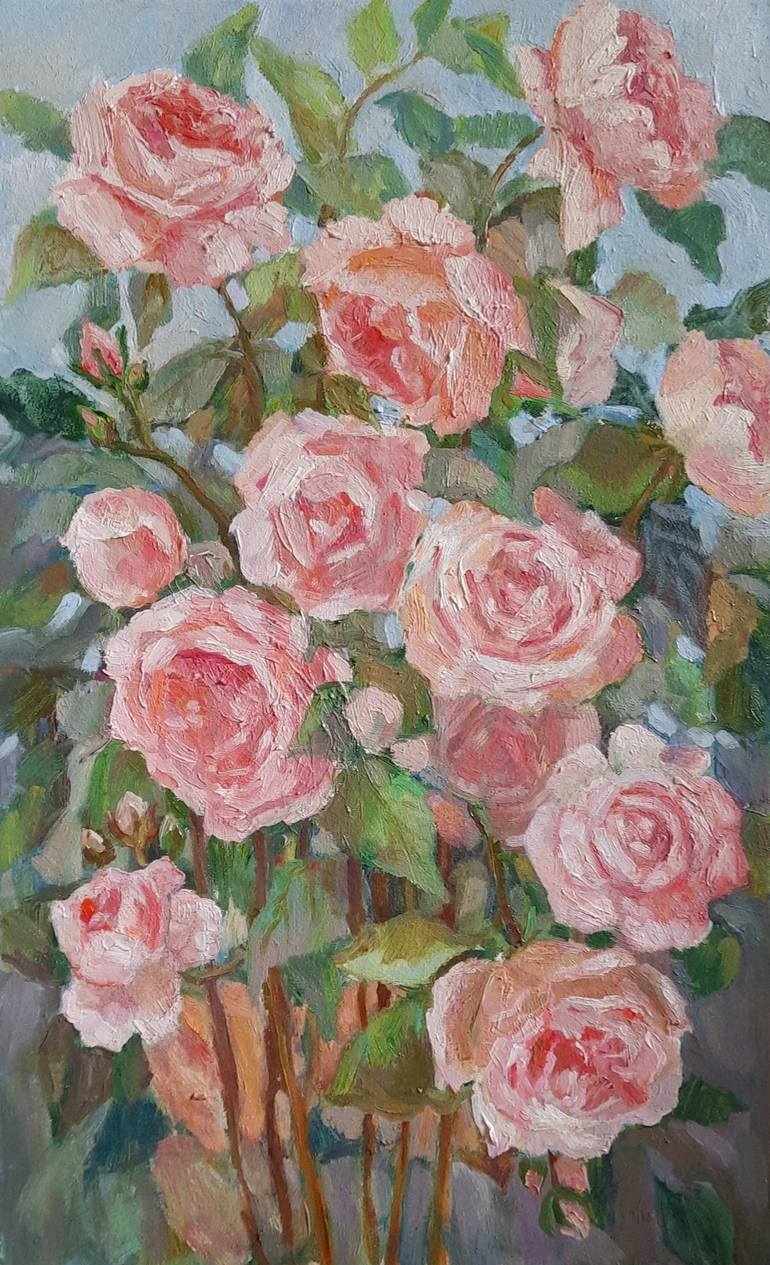 Rose bush Painting by Svetlana Norel | Saatchi Art