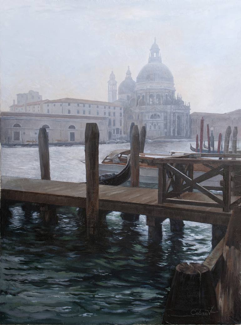 Venice. Cathedral of Santa Maria della Salute. Painting by Victor Ceban ...