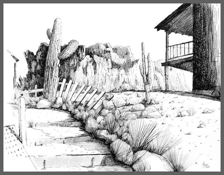 Ghost town Drawing by Igal Kogan | Saatchi Art