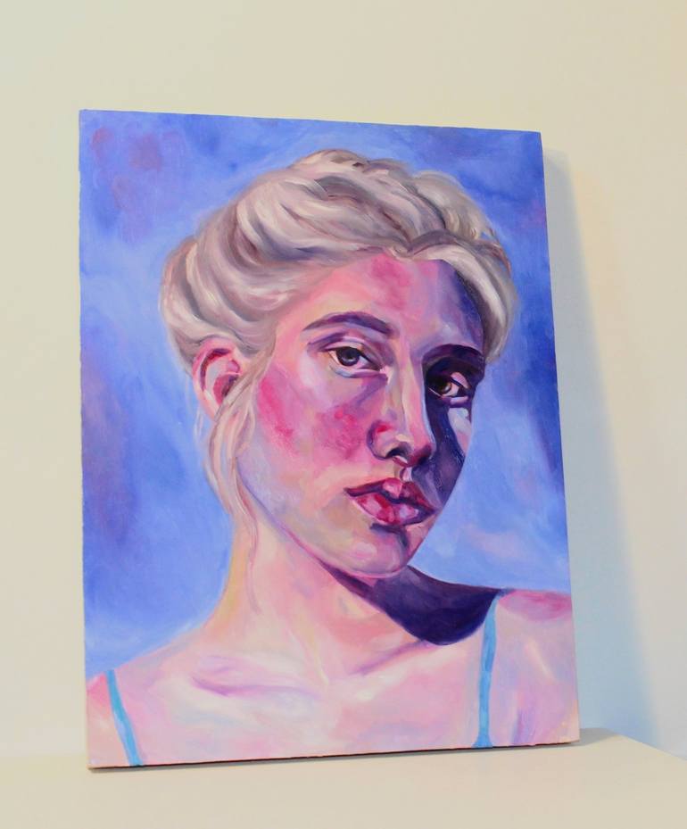 Portrait in Pink Painting by Emily Elliott | Saatchi Art