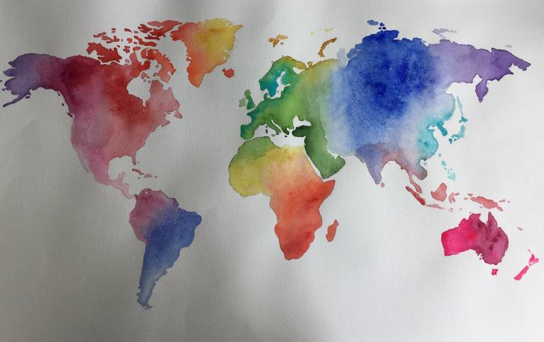 Colorful World Painting by Beatrix Diedenhofen | Saatchi Art