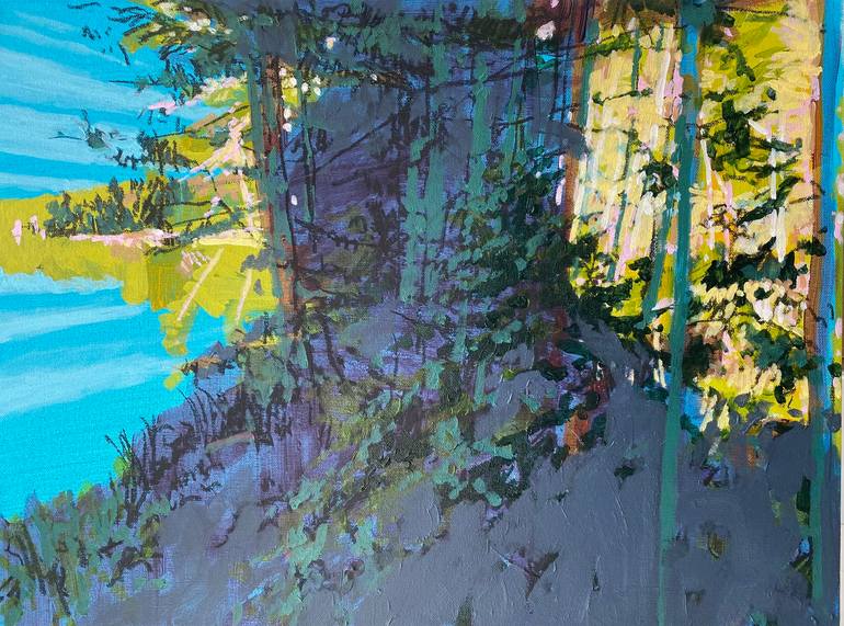 Light beyond Shadowed Pines (2025.19) Painting by Randall Mattheis | Saatchi Art