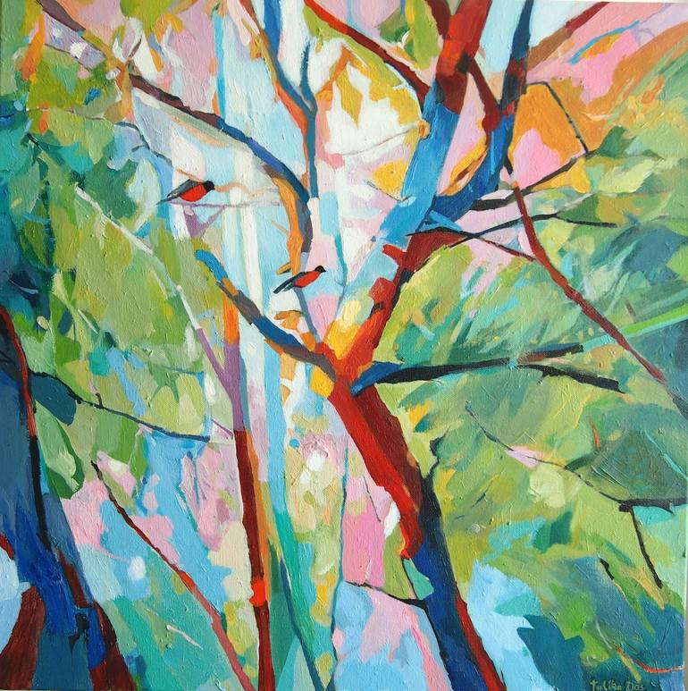 Dappled Birds Painting by Tulika Das | Saatchi Art