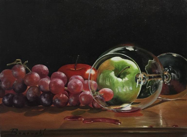 Spilled Merlot Painting by JoAnn Bosowski | Saatchi Art