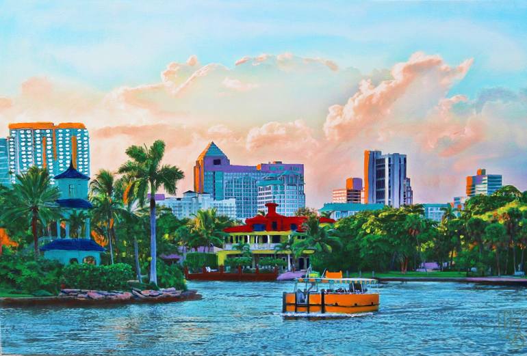 Rolling Down the New River Painting by Deborah Boyd | Saatchi Art