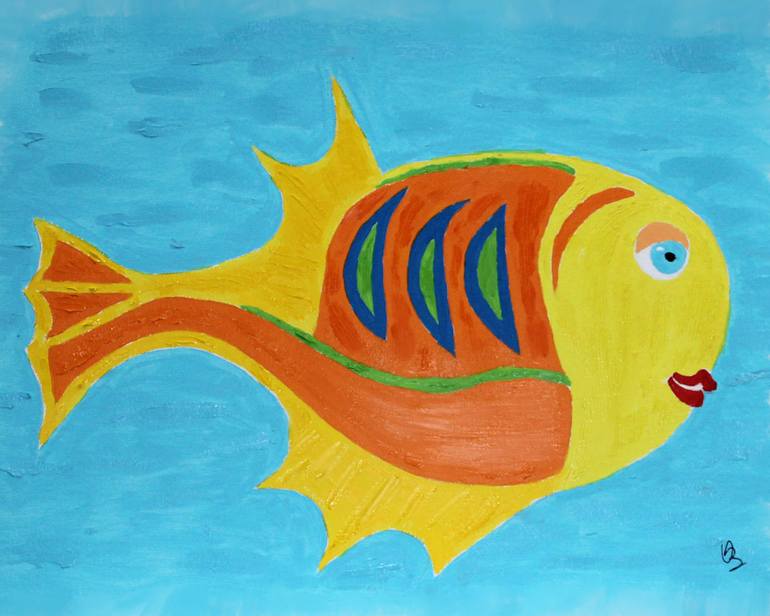 Fishie! Painting by Deborah Boyd | Saatchi Art