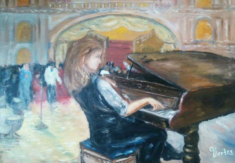 The pianist Painting by Daniel Wille | Saatchi Art
