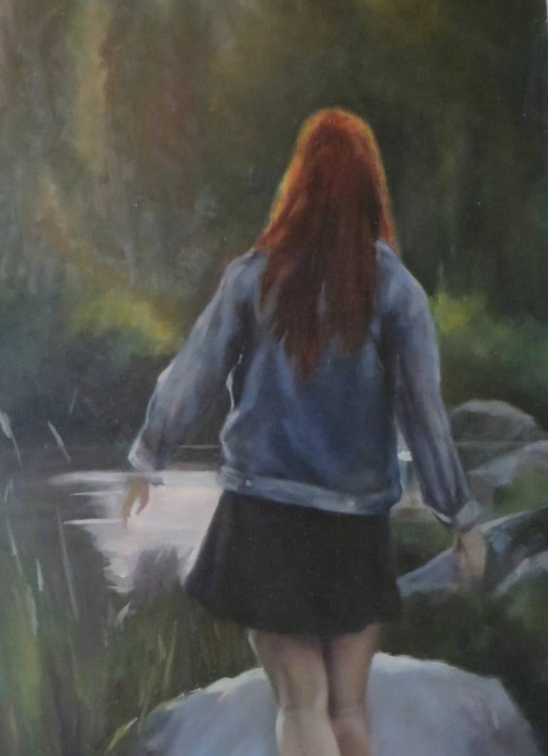 Girl In Track Painting by Solmaz Mardaneh | Saatchi Art