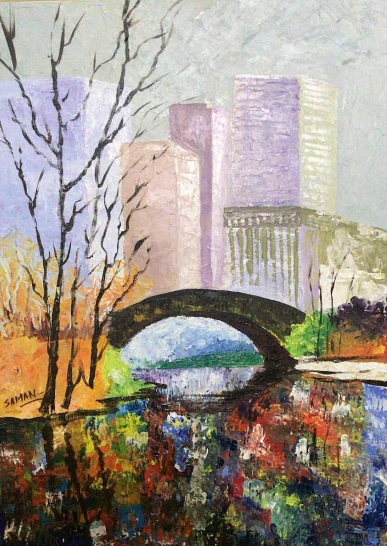 city landcape Painting by Ateeb Riaz | Saatchi Art