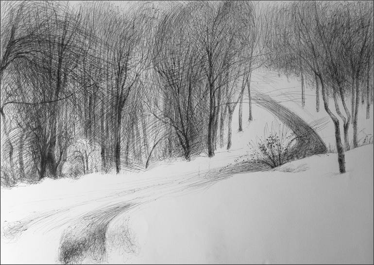 Through the forest Drawing by Gavrilas Florin | Saatchi Art