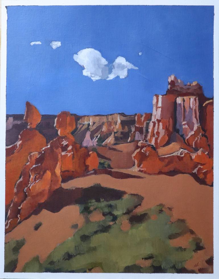 Hiking in Bryce Canyon Painting by Elena Nabokova | Saatchi Art