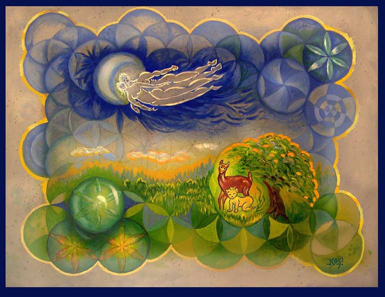 FLOATING COUPLE Painting by Janet Boyd Art | Saatchi Art