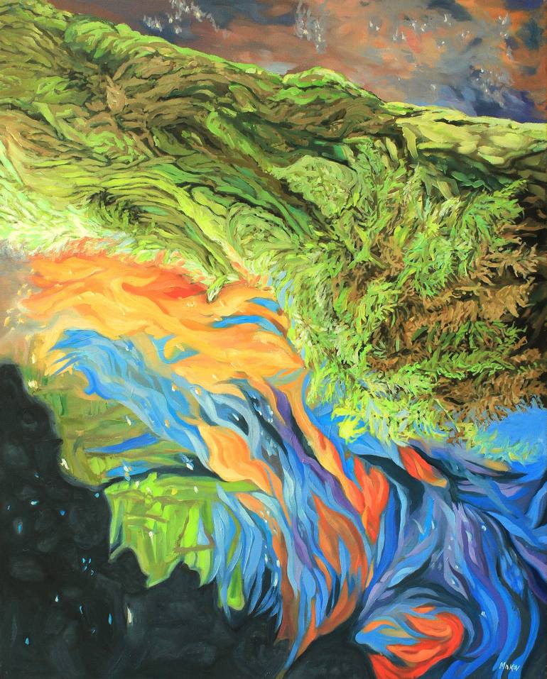 Drifting Galaxies Painting by Susan Makov | Saatchi Art