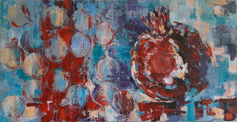 Pomegranate Painting by Kateryna Ivonina | Saatchi Art