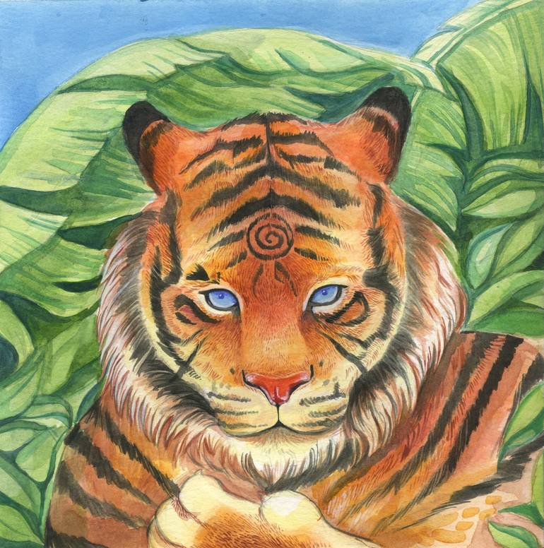 Wild Tiger Painting by Leyinska Gutierrez | Saatchi Art