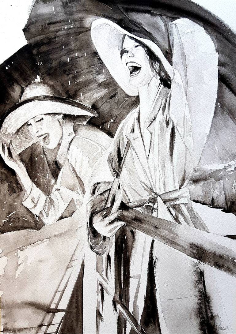 The strangers Drawing by Natalya Amirova | Saatchi Art