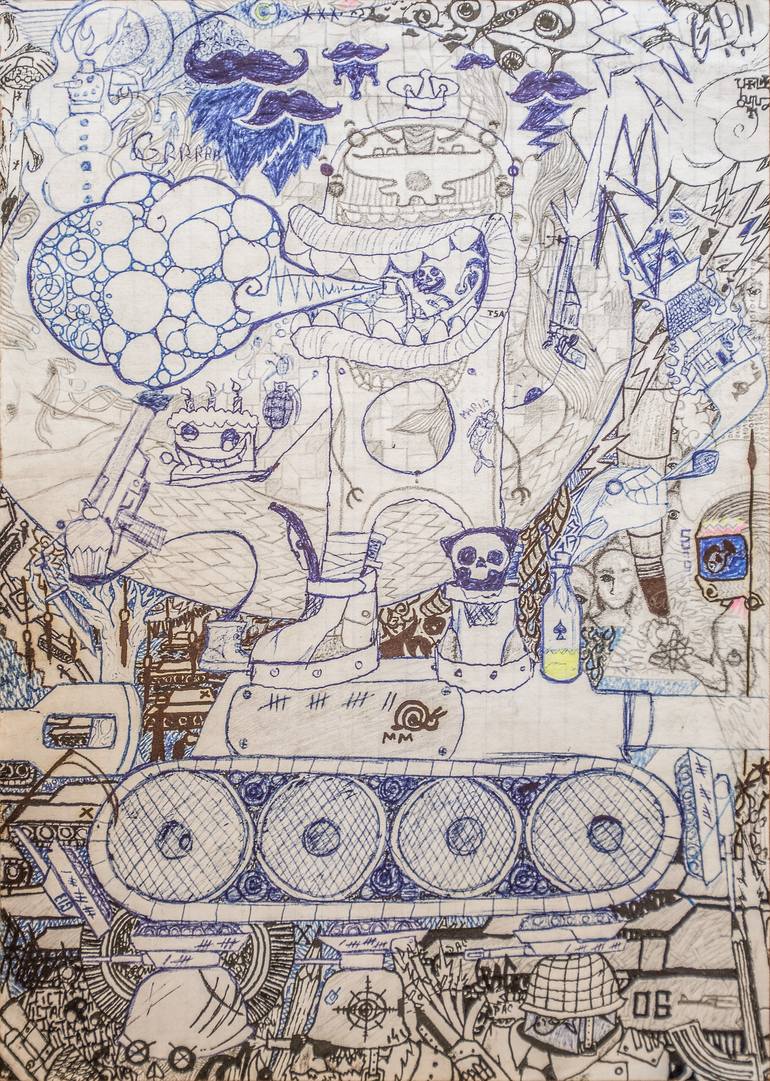 Interdimensional cupcake war Drawing by Constantin Simion | Saatchi Art