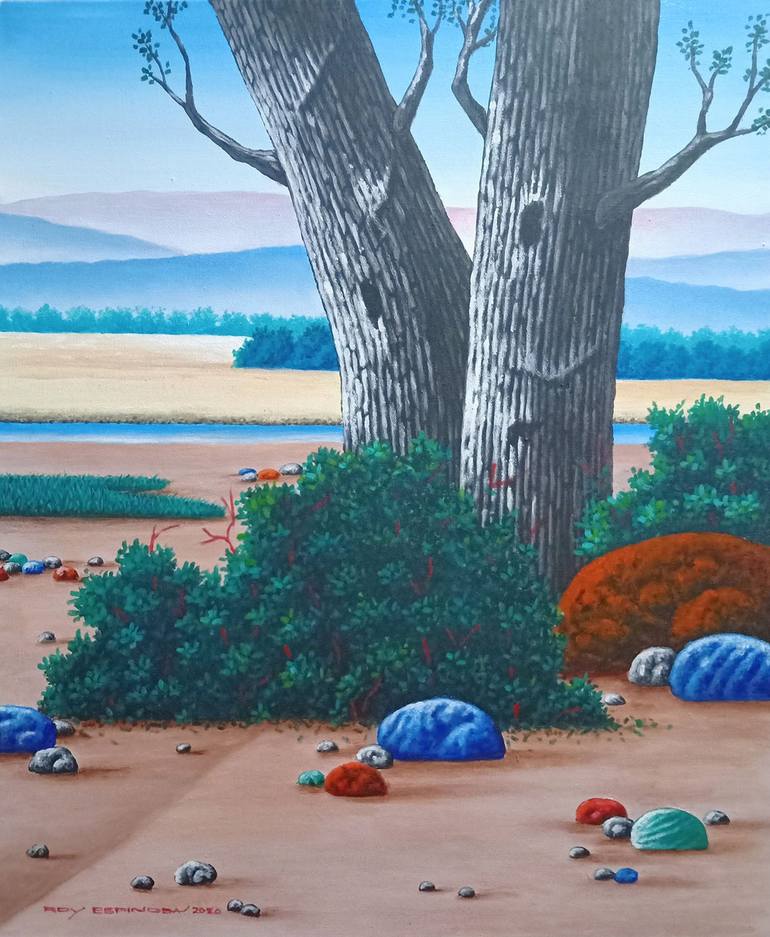 2 Big Trees Painting by Roy Espinosa | Saatchi Art