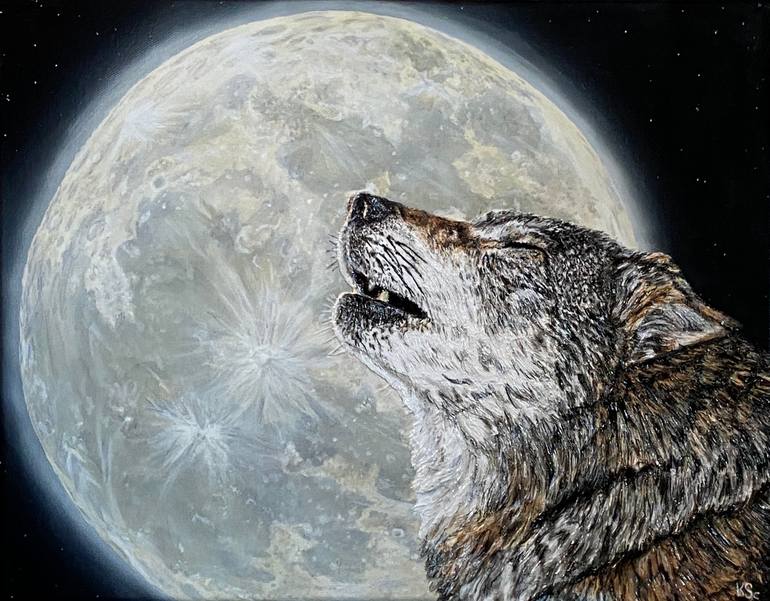 Grey Wolf, Sing Your Song Painting by Kathy S WhiteBear Copsey ...